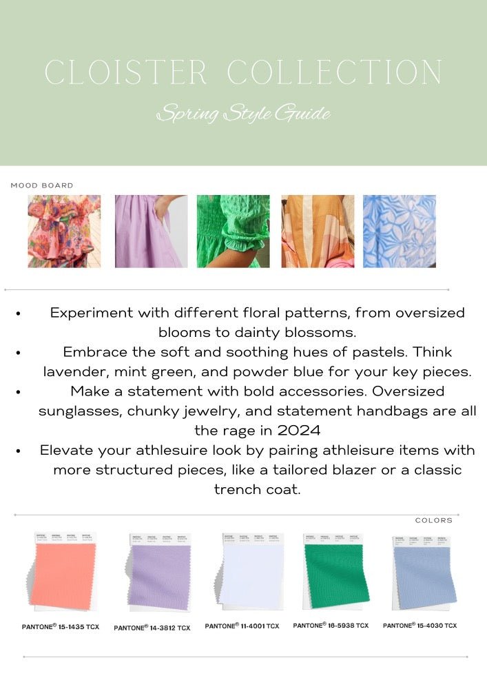 Pantone Colors for Spring – Cloister Collection