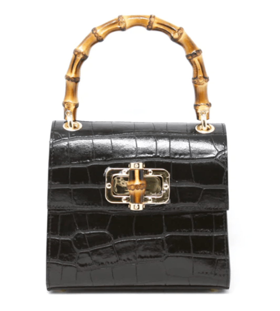 German Fuentes | Bamboo Handle Handbag Black – Cloister Collection